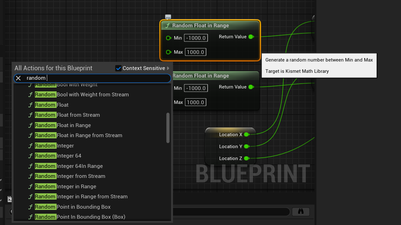 【UE5】 Randomノード