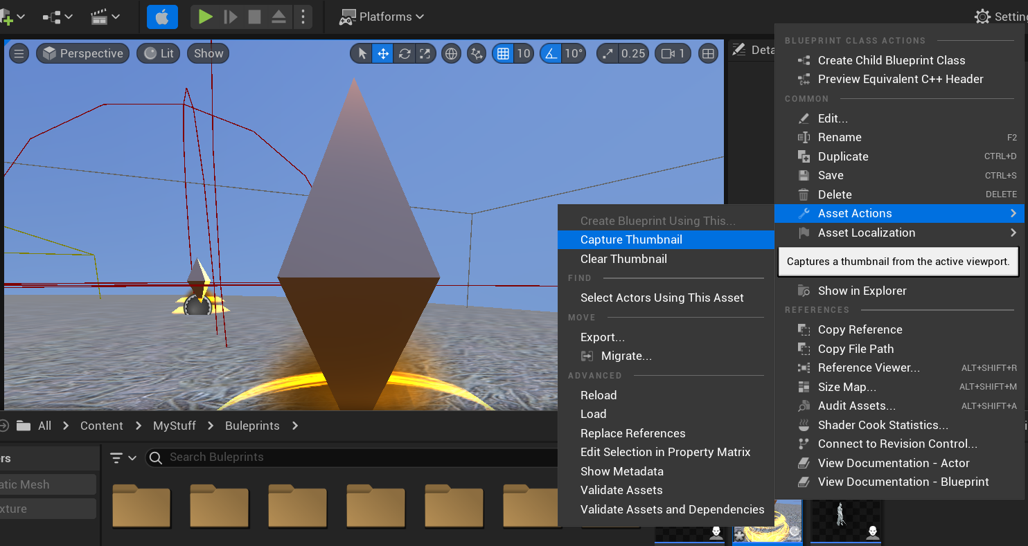 【UE5】Blueprintのサムネイル設定する方法（Capture Thumbnail）