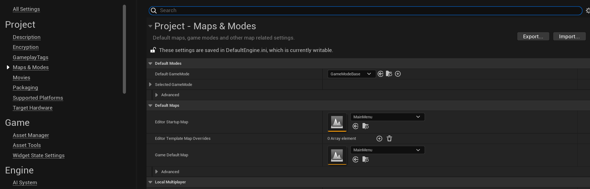 【UE5】デフォルトレベルを設定する【2D】