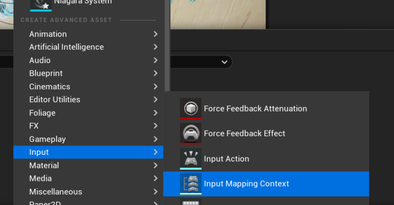 【UE5】 Input Mapping Context
