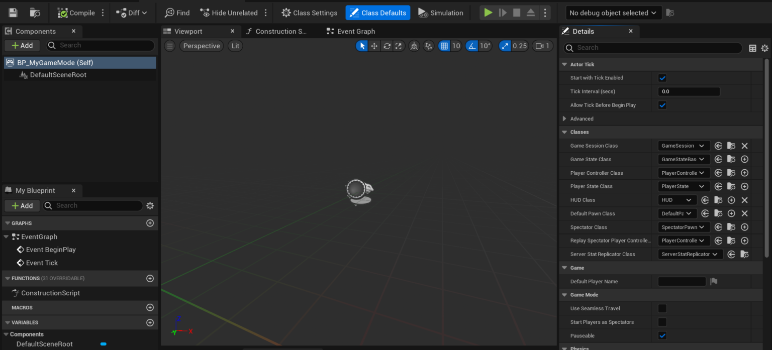 【UE5】GameModeクラスを作成する【2D】