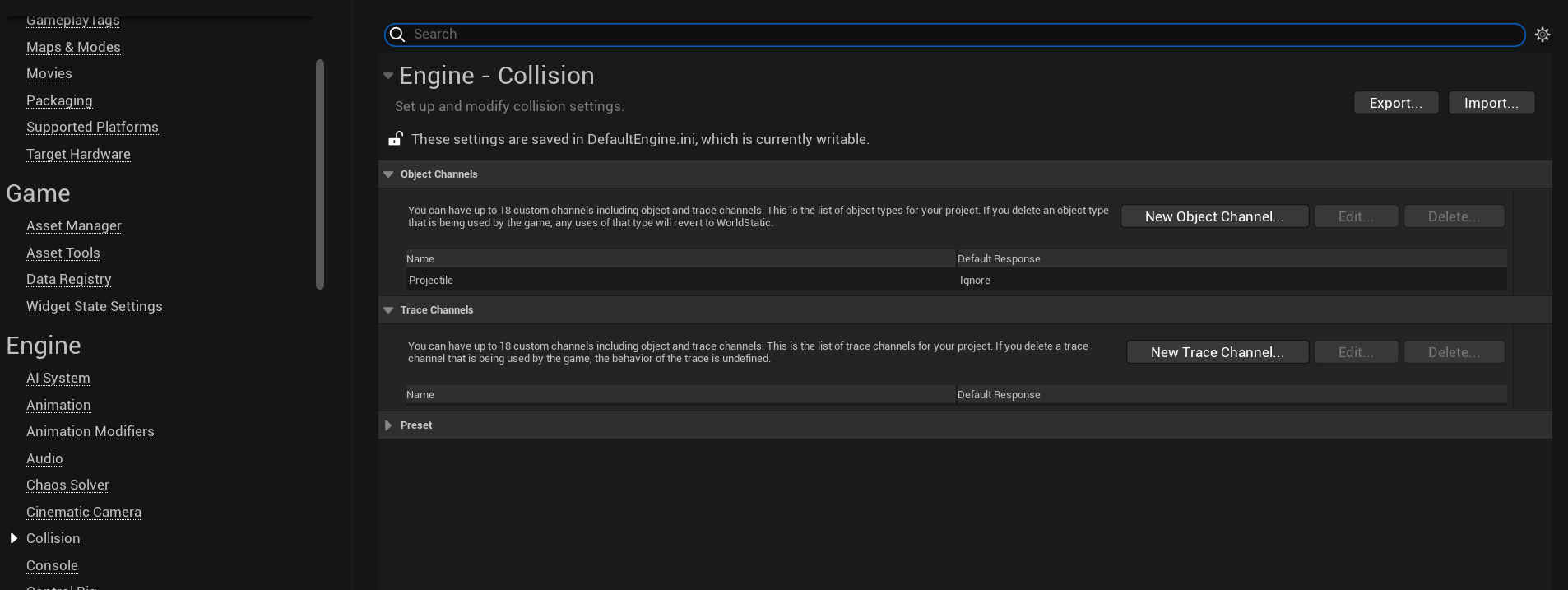 【UE5】コリジョンのチャンネル追加方法